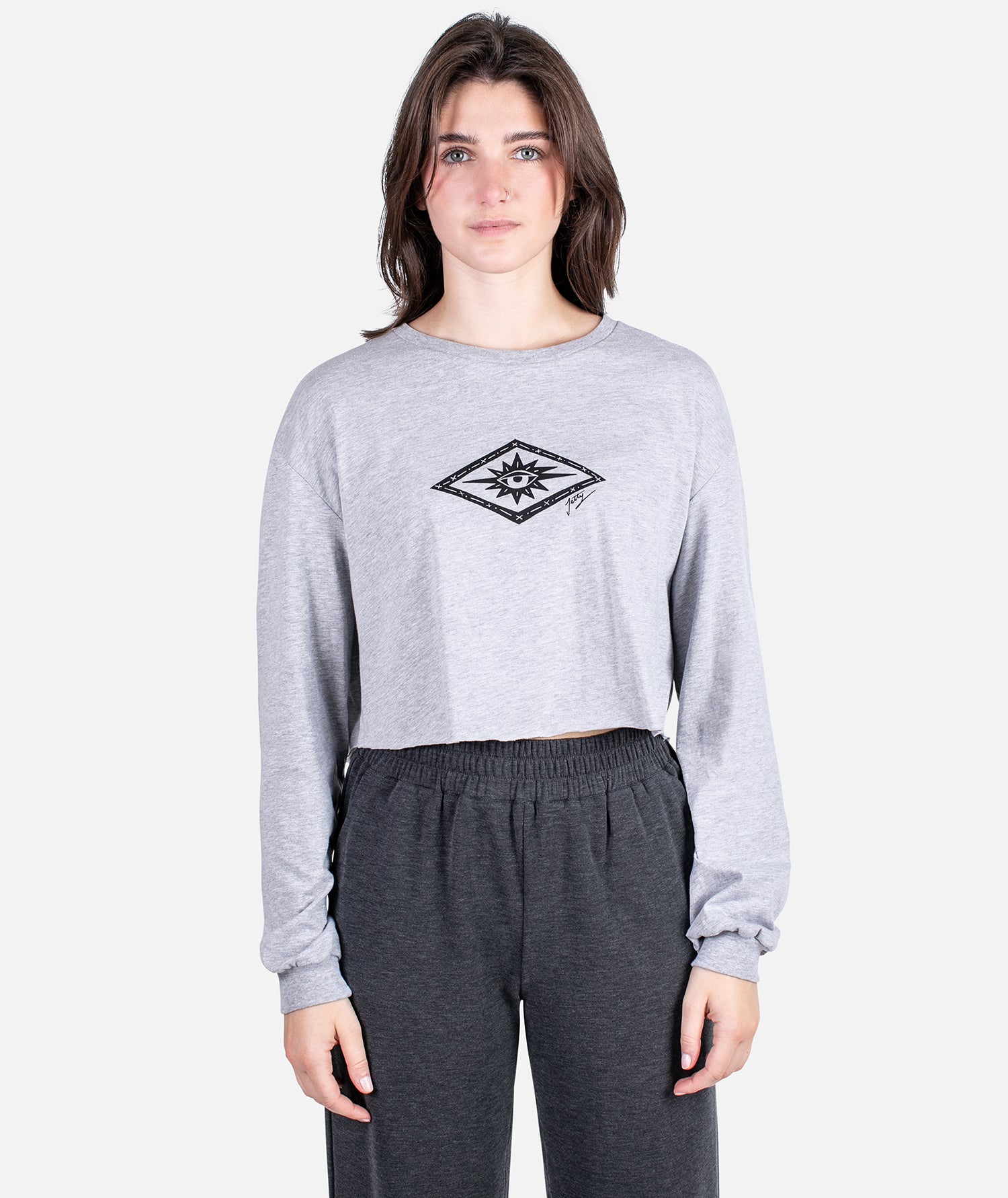 Wisdom Cropped Long Sleeve - Athletic Heather – Jetty